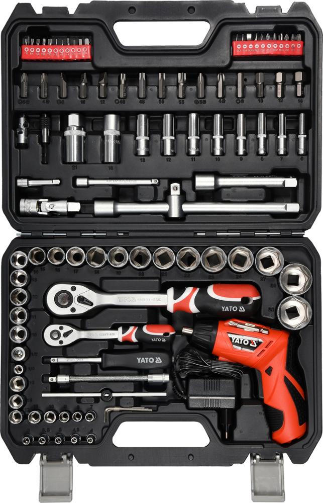 100 Pcs Tools Set/Tool Box With Cordless Screw YATO Model (YT-12685 ...