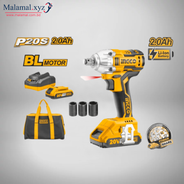 Impact Wrench Cordless 20V Battery Brand INGCO - CIWLI2001 - Malamal.com.bd