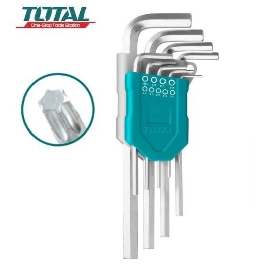 9 Pcs Hex Key Short Brand Total - THT106191 - Malamal.com.bd