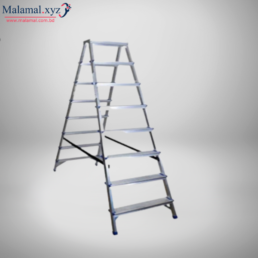 Double Sided Aluminum Ladder 8 Steps 6.5 Feet Heavy Duty Industrial ...
