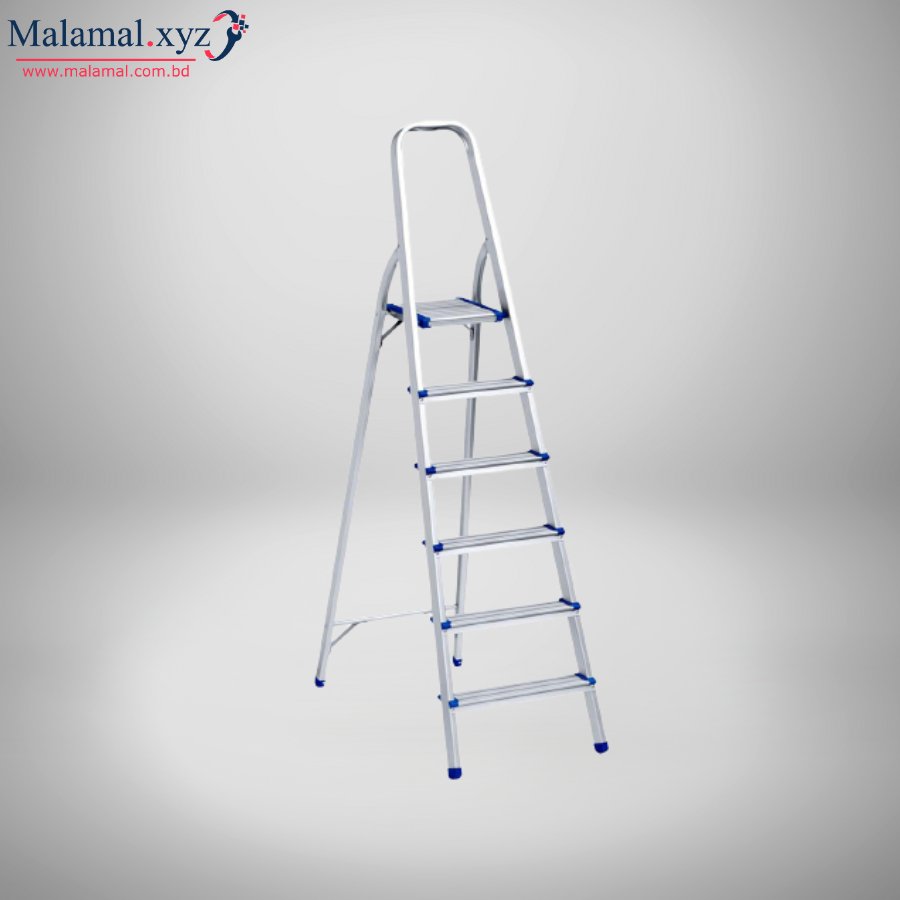 Heavy Duty Aluminum Platform Ladder 6 Steps 4.5 Feet Household ...