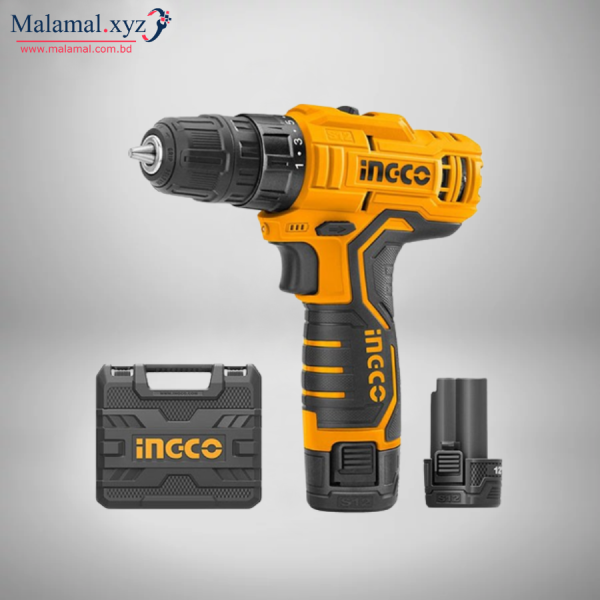 Lithium-Ion Cordless Drill 12V 10mm Brand INGCO - CDLI12325 - Malamal.com.bd