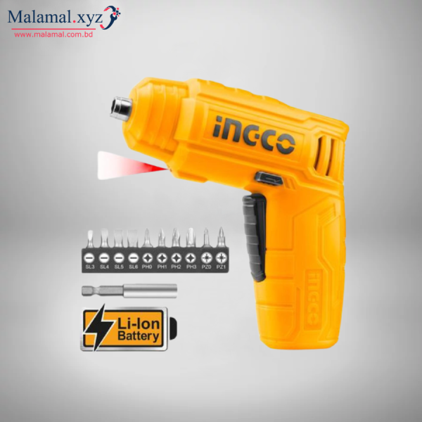 Lithium-Ion Cordless Screwdriver 1/4" 25mm Brand INGCO - CSDLI0402 ...