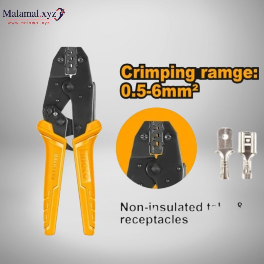 Ratchet crimping plier 0.5-6mm INGCO - HRCPJ0506 - Malamal.com.bd