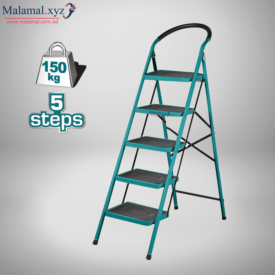 Steel Ladder 5 Steps Brand Total Model: THLAD09051 - Malamal.com.bd