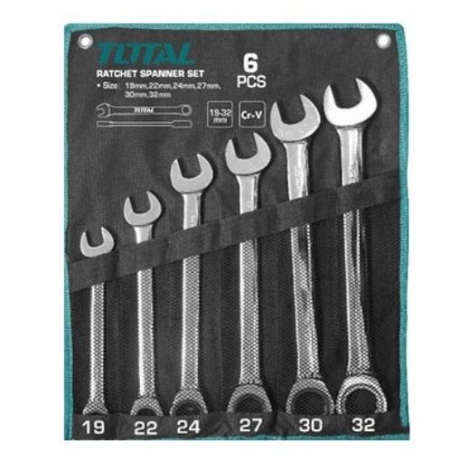 6 Pcs Ratchet Spanner Set Brand Total - THT102RK061 - Malamal.com.bd
