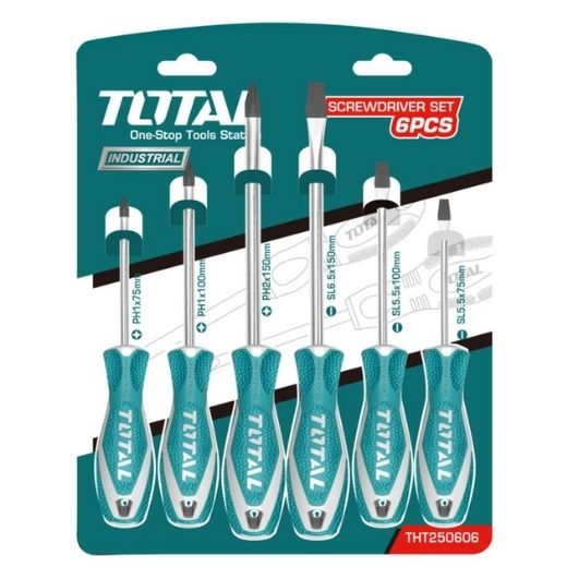 6 Pcs Screwdriver Set Brand Total - THT250606 - Malamal.com.bd