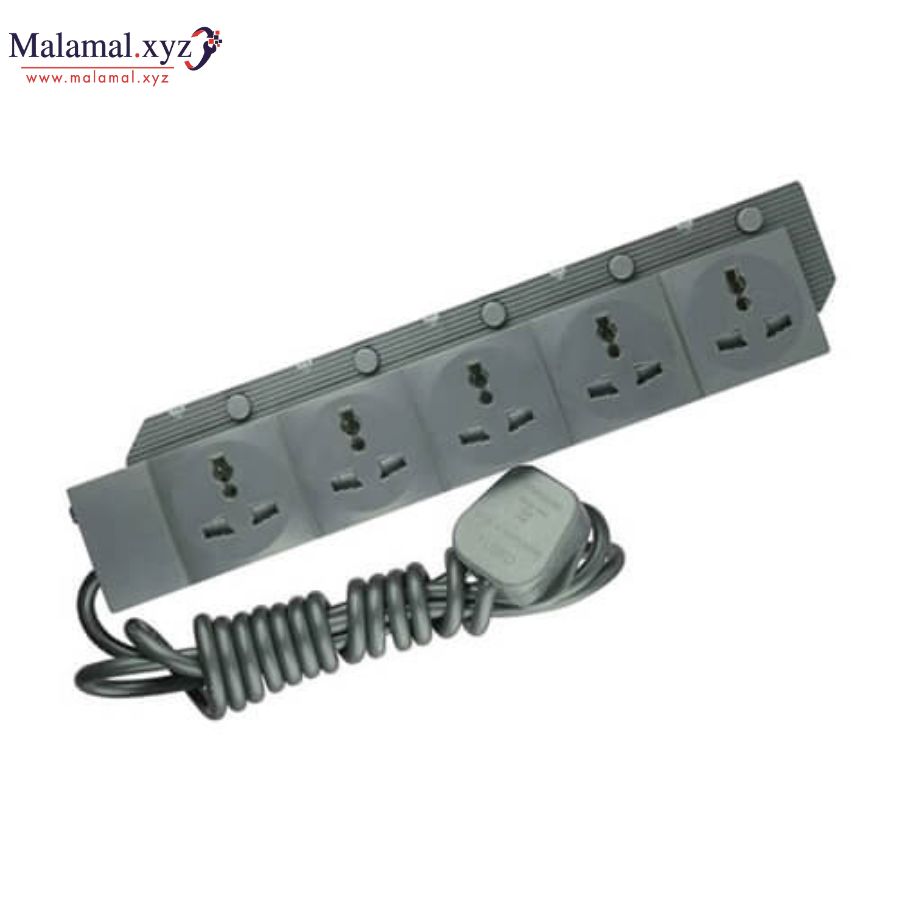 5 Point 3 Pin Extension Socket Multi Plug Brand: Energypac - Malamal.com.bd