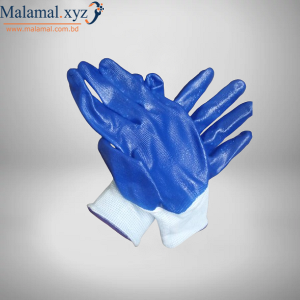 High Quality Hand Gloves (Blue) - Malamal.com.bd